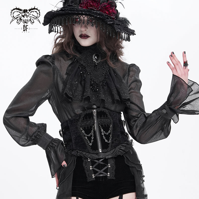 AS205 Gothic coffin-shaped jacquard velvet waist belt CORSET – Devil ...