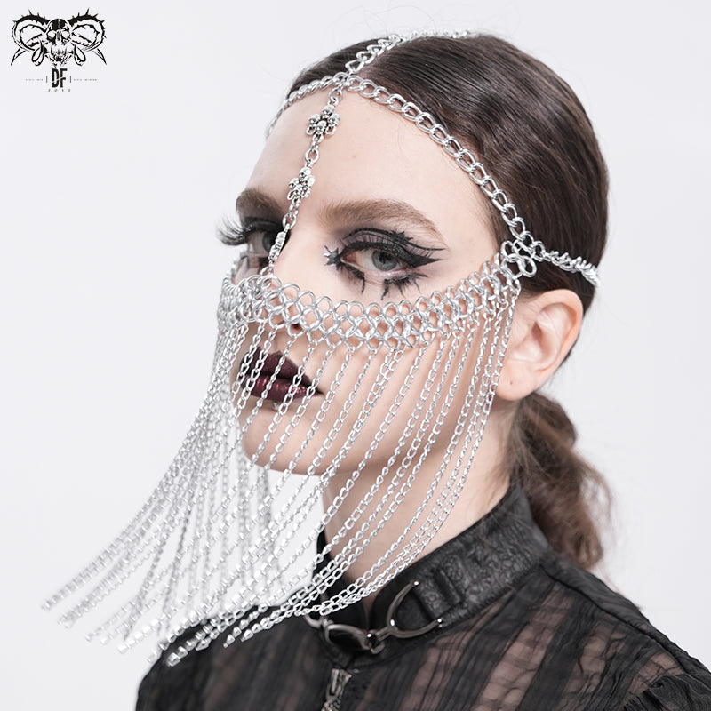 AS221 Long chain tassel mask chain headdress – Devil Fashion Official