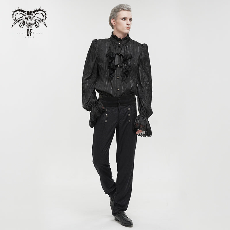 SHT092 Pleated Rubberized Gothic Men's Shirt – Devil Fashion Official